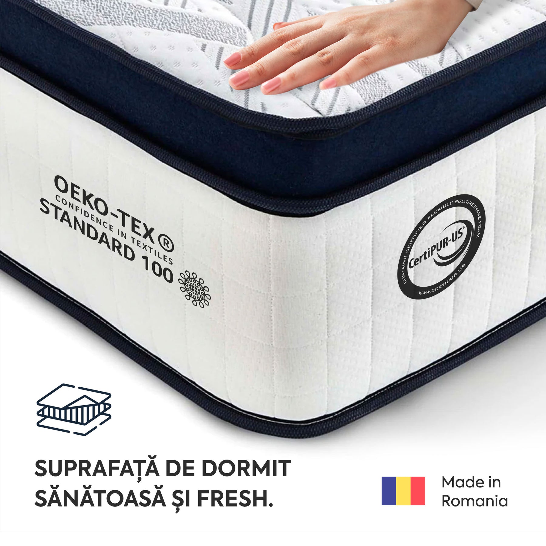 Saltea Ideal Sleep California Lux cu plasa de arcuri și spumă Memory